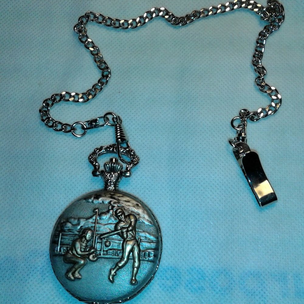 Milan Baseball Quartz Metal Pocket Watch - Gem